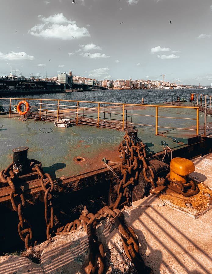 View of an Old Rusty Sea Port. Stock Photo - Image of landscape, dock ...