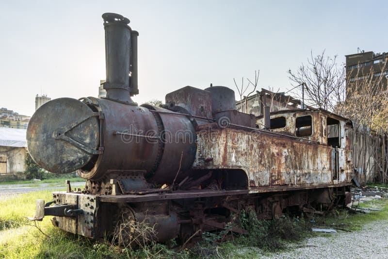 Old Rusty Train in the Old Beirut Train Station in Mar Mikhael Lebanon ...