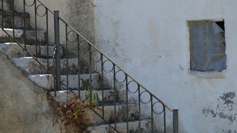 View of Old Stairs Against a Wall Stock Photo - Image of structure ...