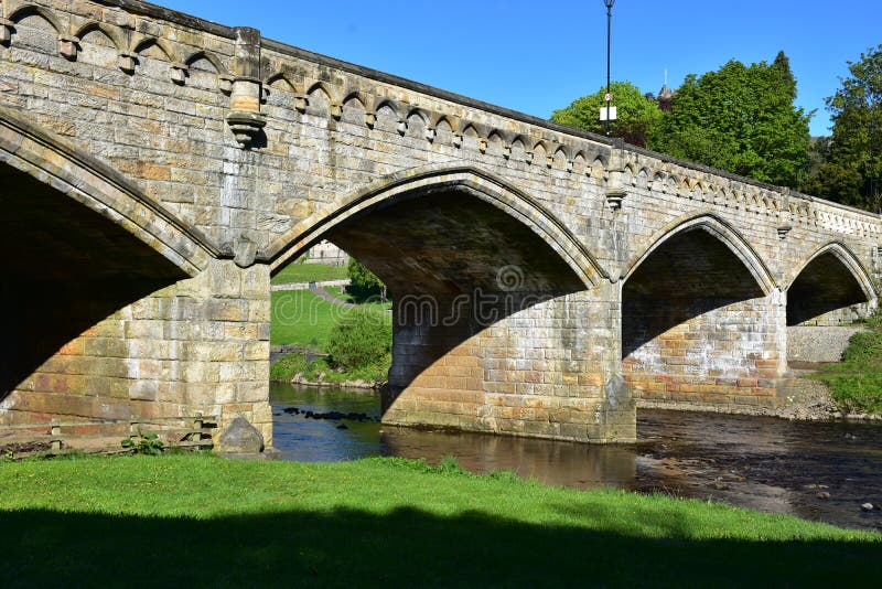 View of an Old Stone Bridge with Multiple Arches Stock Image - Image of ...
