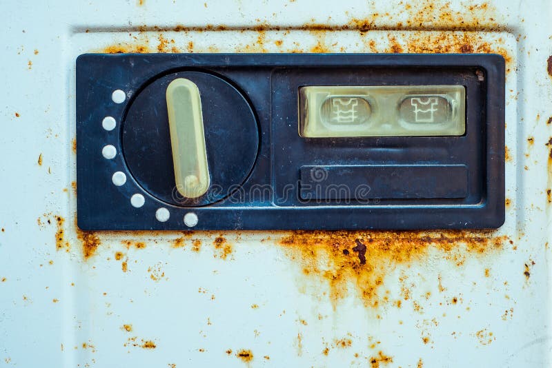 View on the Old Switch of the Washing Machine with Rusty on Edge Stock ...