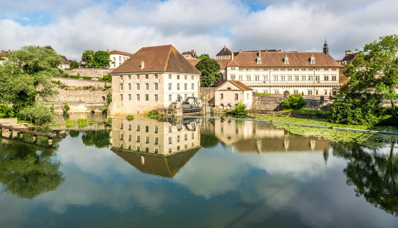 View at the Old Town of Dole in France Stock Image - Image of library ...