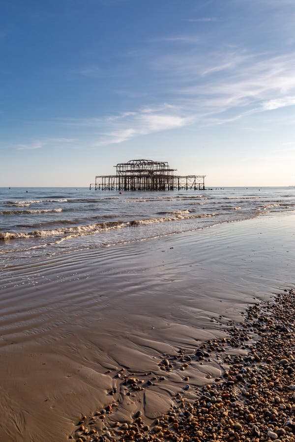 A View of the Old West Pier in Brighton on a Sunny Summer S Evening ...