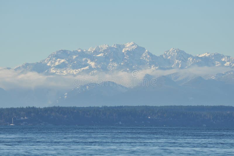 View of the Olympic Peninsula. Stock Image - Image of ocean, seattle ...