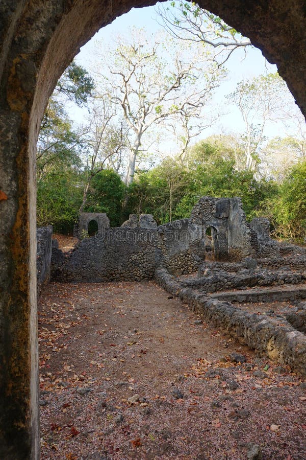 View through One of the Archways at the Gedi Ruins Complex in Watamu ...