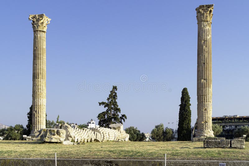 View of One of the Fallen Columns Accompanied by Two Others from the ...