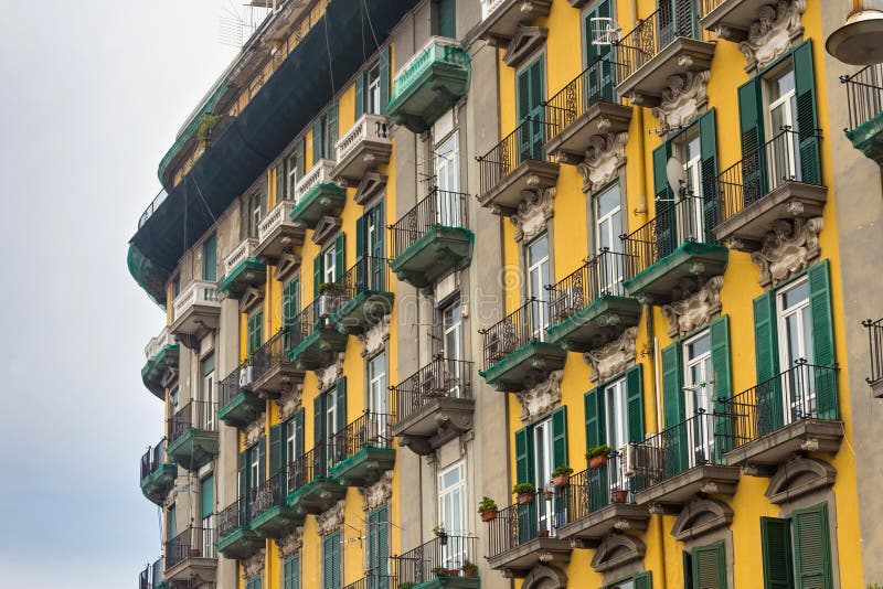 View of the One of the Old Historical Buildings in Naples. Stock Image ...
