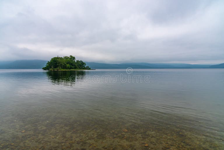 View of One Small Island on Surface Stock Image - Image of isle, view ...