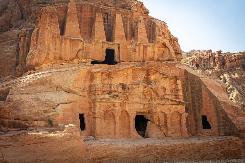 View of One of the Temples in the Archaeological Site of Petra. Jordan ...