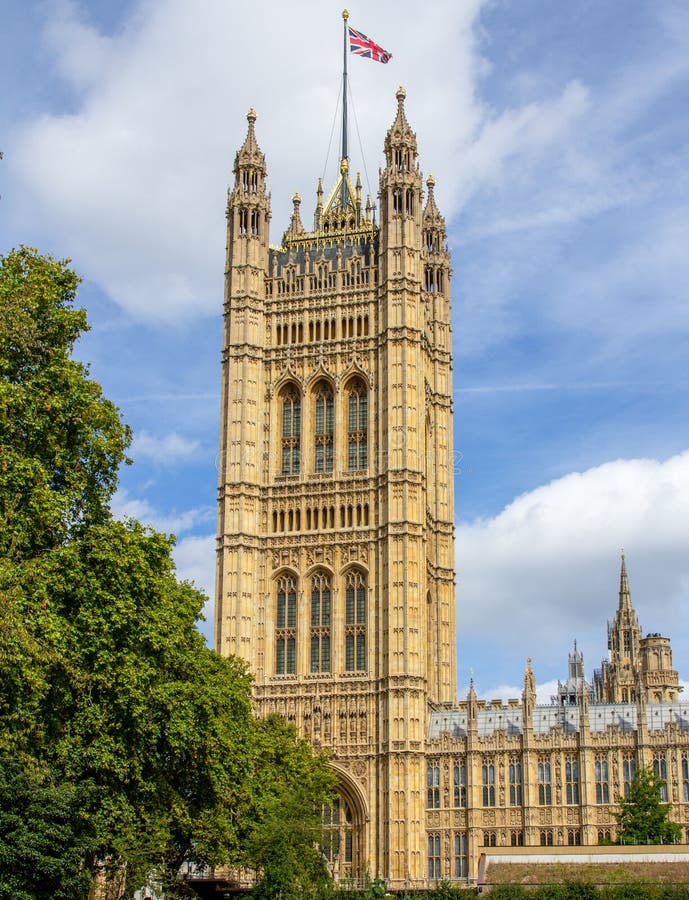 View of One of the Towers of the British Parliament Stock Image - Image ...