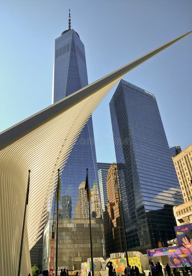 View of One World Trade Center and Oculus Editorial Image - Image of ...