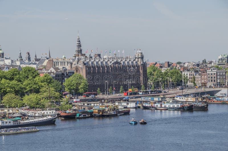 View at the Oosterdok in Amsterdam, Netherlands Editorial Image - Image ...
