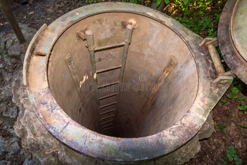 Open Hatch with Ladder into Down Stock Photo - Image of urban, drain ...