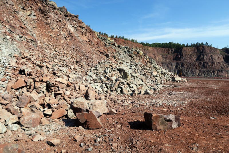 View into an Open Pit Mine with Prophyry Rock Material Stock Photo ...
