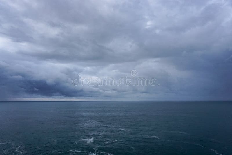 View of the Open Sea with Cloudy Clouds Stock Image - Image of view ...