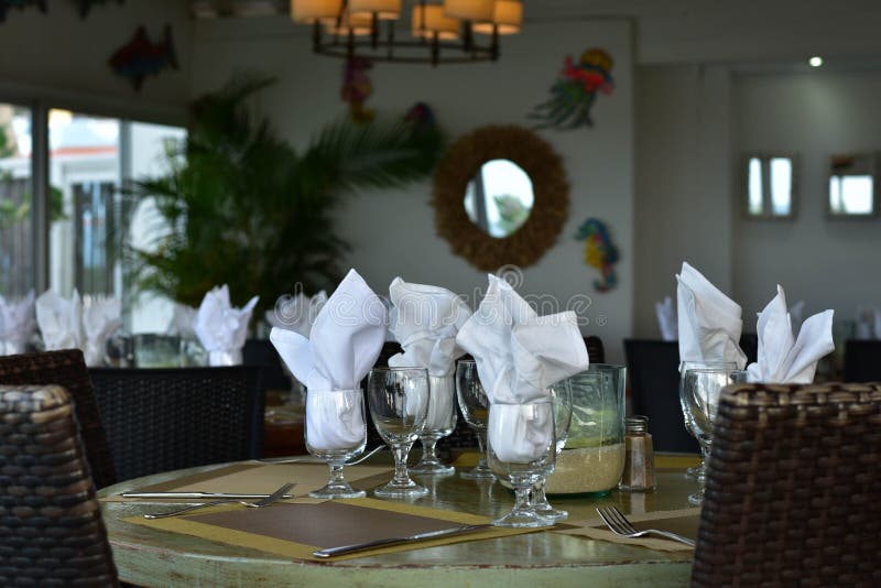 View into Open Space Restaurant Stock Photo - Image of serving, shore ...