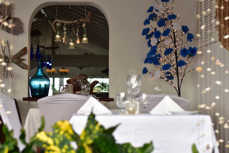 View into Open Space Restaurant Stock Photo - Image of beach, inside ...