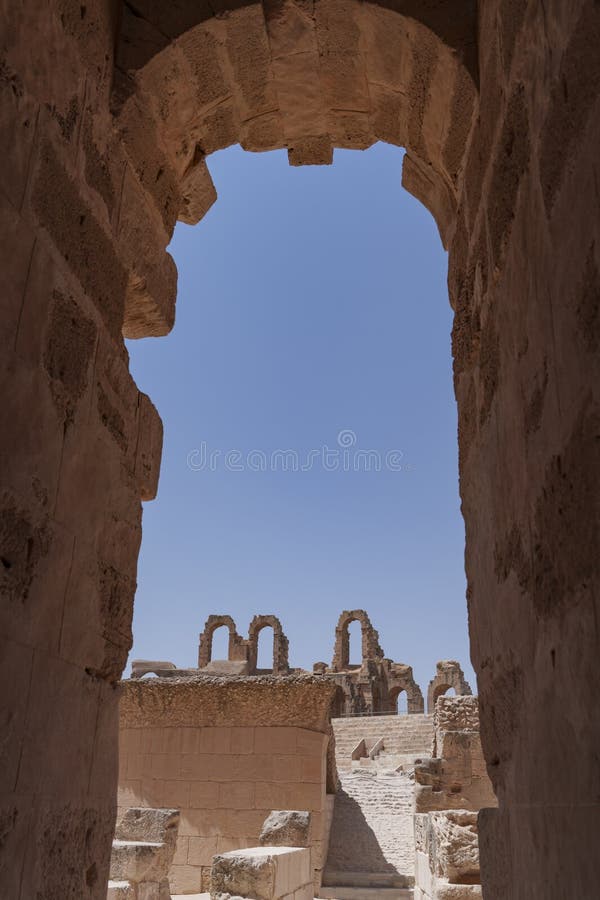 View through the Open Stone Windows Onto the Buildings Stock Photo ...