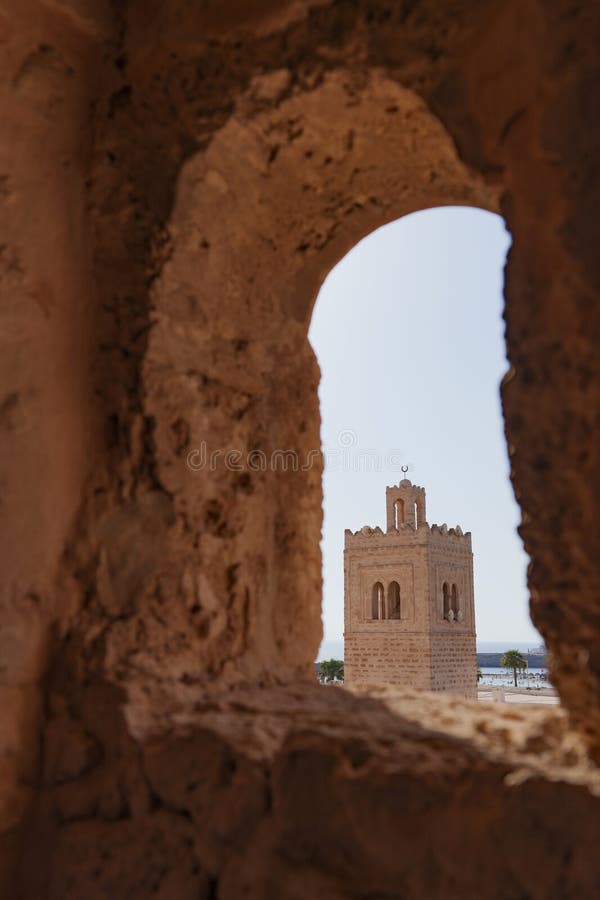 View through the Open Stone Windows Onto the Buildings Stock Image ...