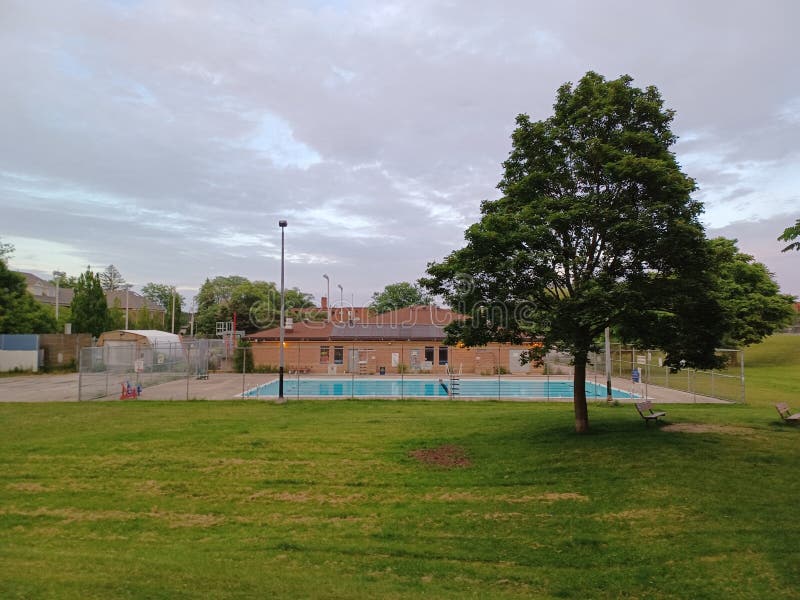 View at Open Swimming Pool a the Park Stock Image - Image of swimming ...