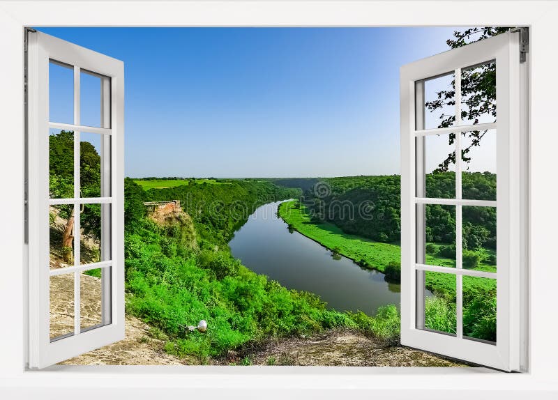 View from the Open Window To the River Stock Image - Image of color ...