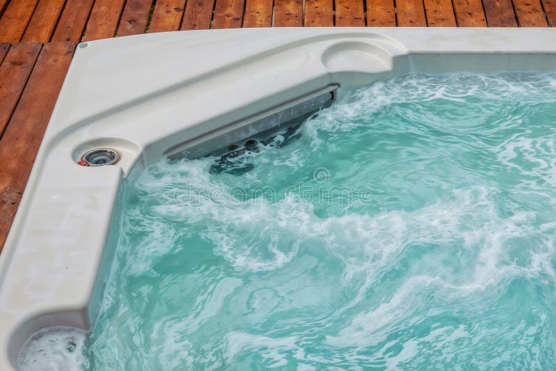 View of the Open Working Hot Tub Stock Image - Image of luxurious ...