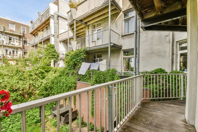 View of Opposite Building from Balcony Stock Image - Image of mansion ...