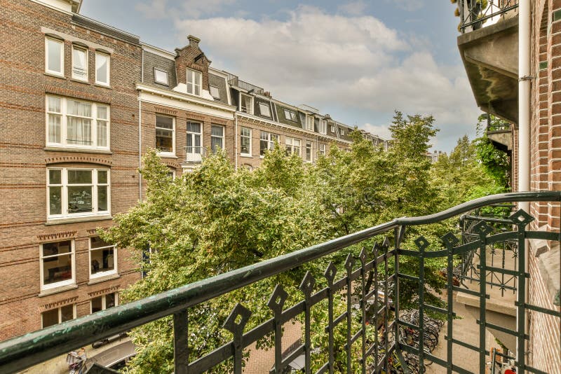 View of Opposite Building from Balcony Stock Image - Image of panorama ...