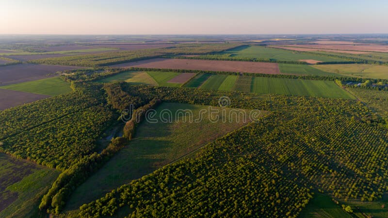 View of the Orchards from the Heights. Stock Image - Image of travel ...