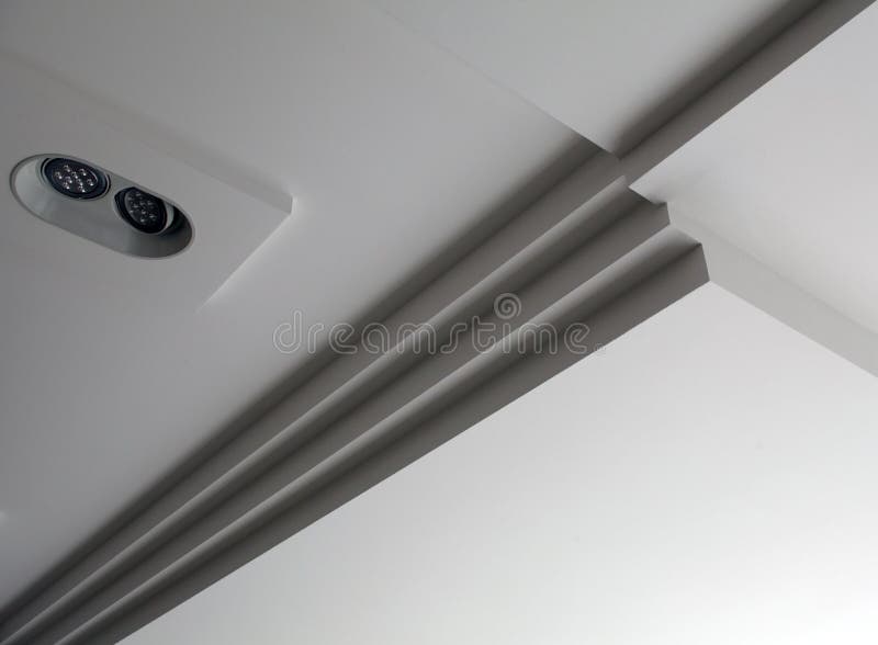 View of an Original Futuristic Ceiling with LED Lamp Stock Image ...