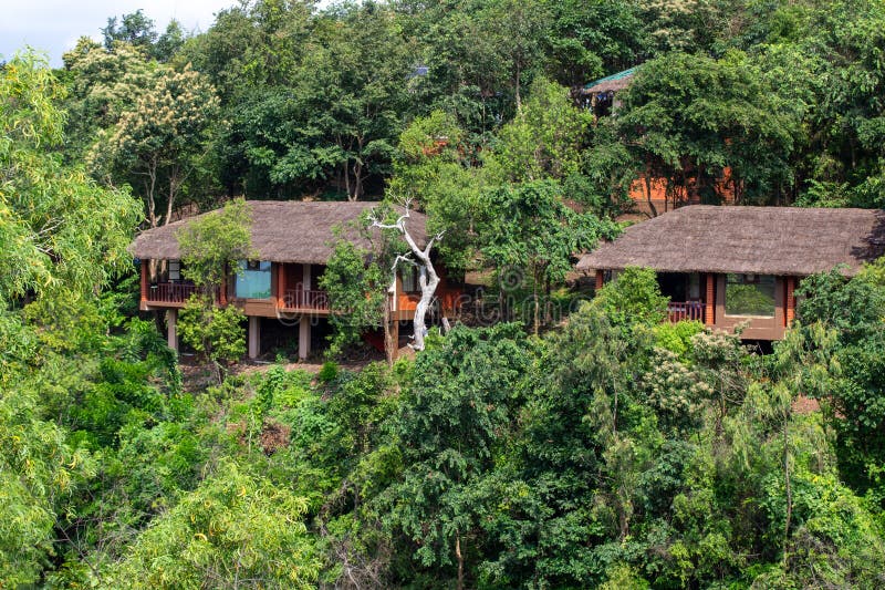 A View Other Cottages and River from a Cottage of a Resort Stock Image ...