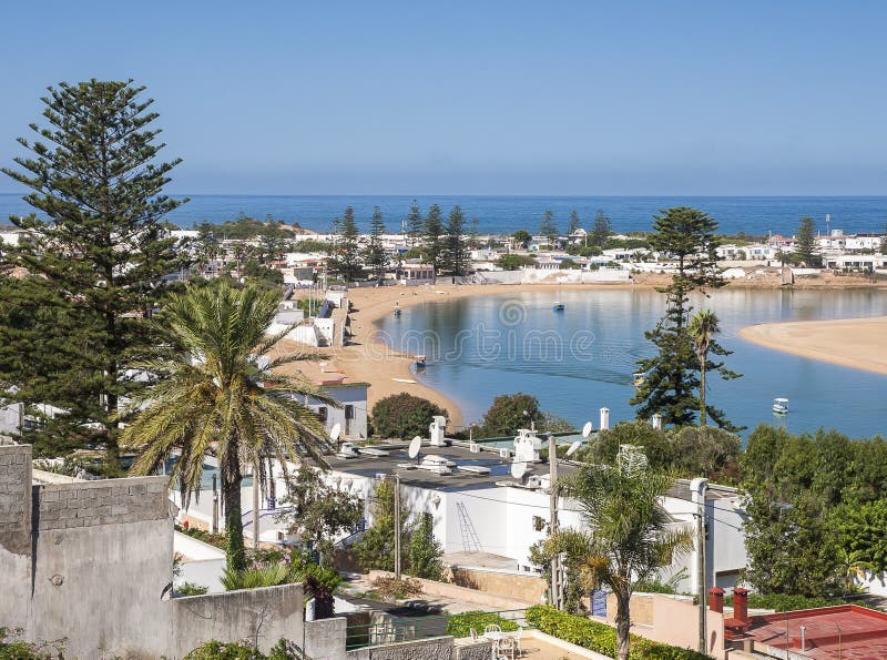 View of Oualidia stock photo. Image of panorama, beach - 67370672