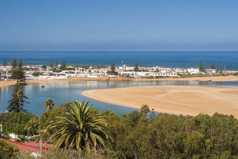 View of Oualidia stock image. Image of arabic, relax - 69047839