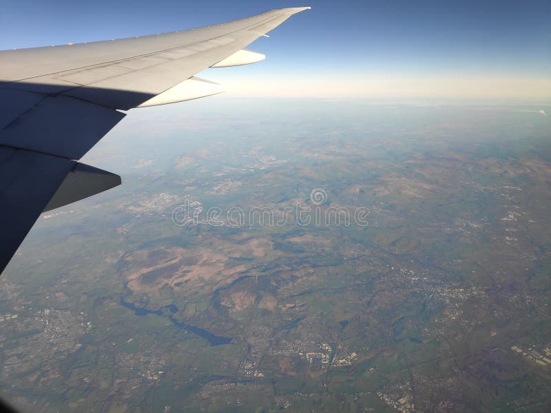 View Out of Plane Window on Amazing Landscape Stock Photo - Image of ...