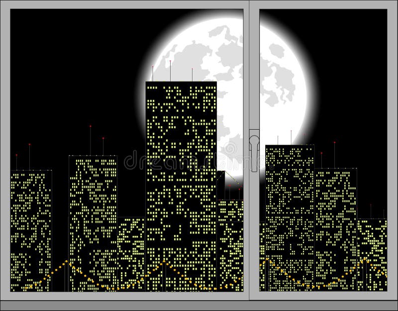 View out of the window stock vector. Illustration of painting - 13214411