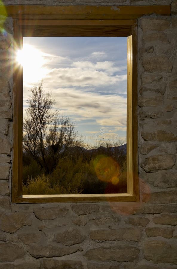 A View Out the Window stock photo. Image of plants, architecture ...
