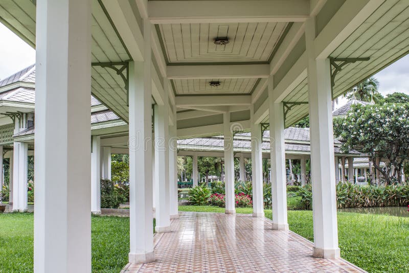View of an outdoor hallway stock photo. Image of ancient - 102284042