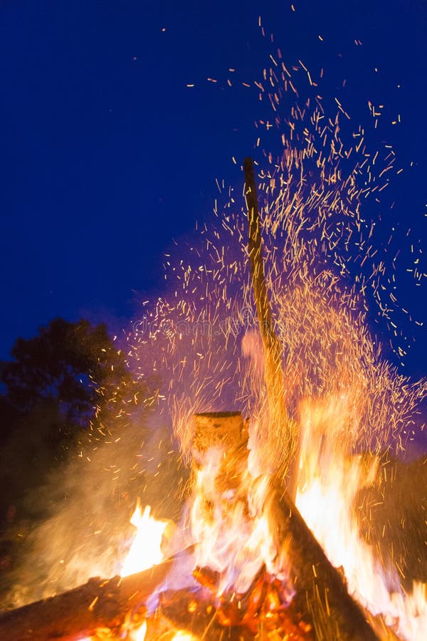 Outside Fire in a Camping Base Stock Photo - Image of camping, flame ...