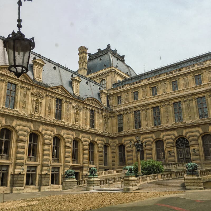 View from the Outside of the Louvre in Paris Stock Image - Image of ...