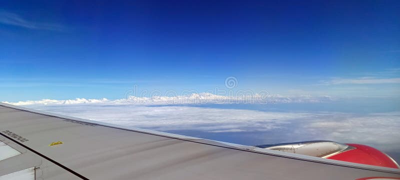 The View Outside the Plane from the Window Stock Photo - Image of green ...