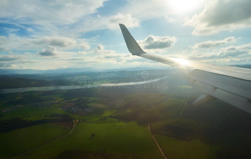 View Outside the Window of the Plane Stock Photo - Image of closeup ...