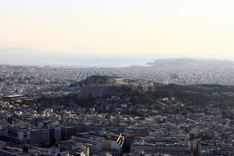 Athens view: the Acropolis stock photo. Image of olympic - 4343186