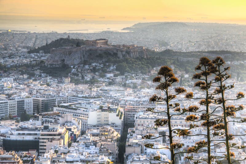 View over Athens in Greece editorial photography. Image of history ...