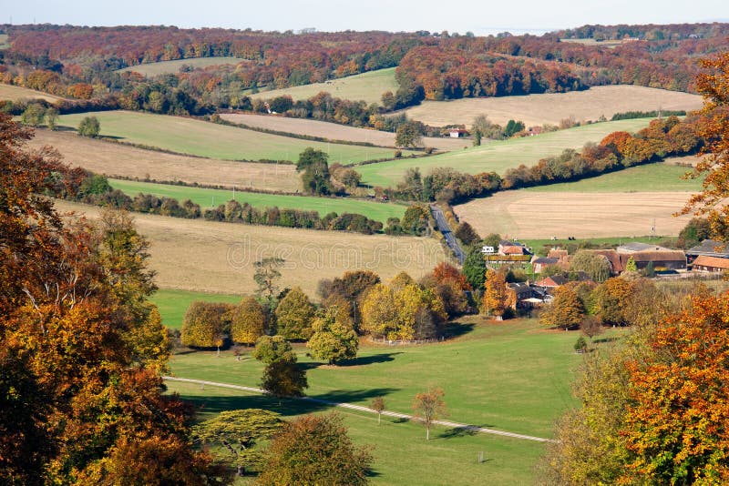 Autumn Landscape View in the Chilterns, England Stock Image - Image of ...