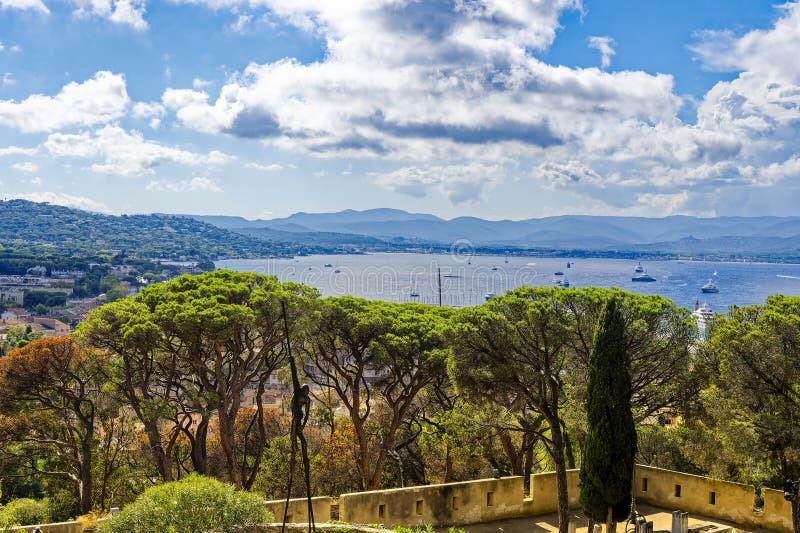 View Over a Bay of Saint Tropez, France Stock Image - Image of coast ...