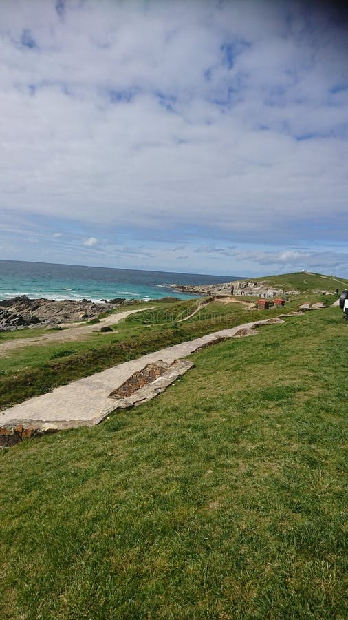 View Over Beach with Deep Blue Sea Stock Photo - Image of beach, view ...