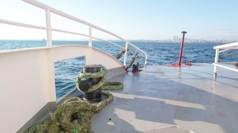 A view over the boats deck stock footage. Video of blue - 61932074