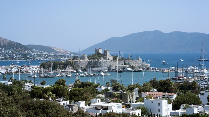 View Over the Bodrum Castle and Harbor Stock Image - Image of bodrum ...