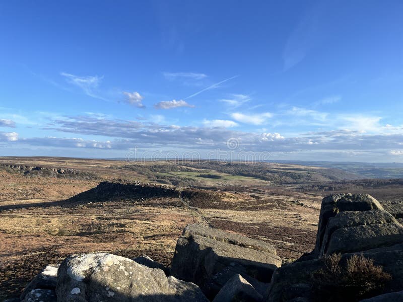 A View Over Burbage Moor, Derbyshire Stock Photo - Image of moors, view ...