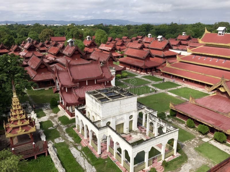 View Over Burmese Palace Complex Stock Image - Image of royal, palace ...